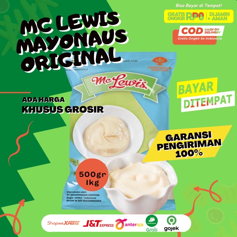 Jual MC Lewis Saus Mayo Original Mayonaise 500 gr Mayonnaise Mayones ...