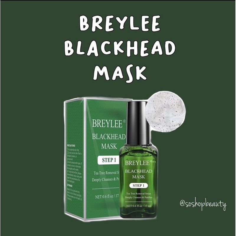 Jual Breylee Step 1 Blackhead Remover Peel-Off Mask 17 ML + 100 Pcs ...