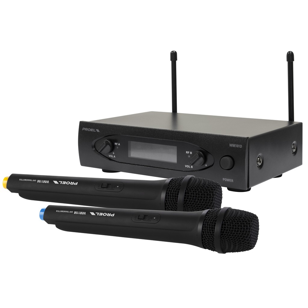 Jual Mic Wireless Proel WM101DM UHF Dual Handheld | Shopee Indonesia