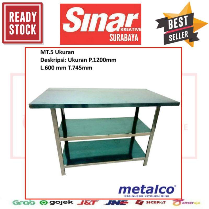 Jual MEJA DAPUR STAINLESS STEEL METALCO MWT3 - KITCHEN TABLE KNOCKDOWN ...