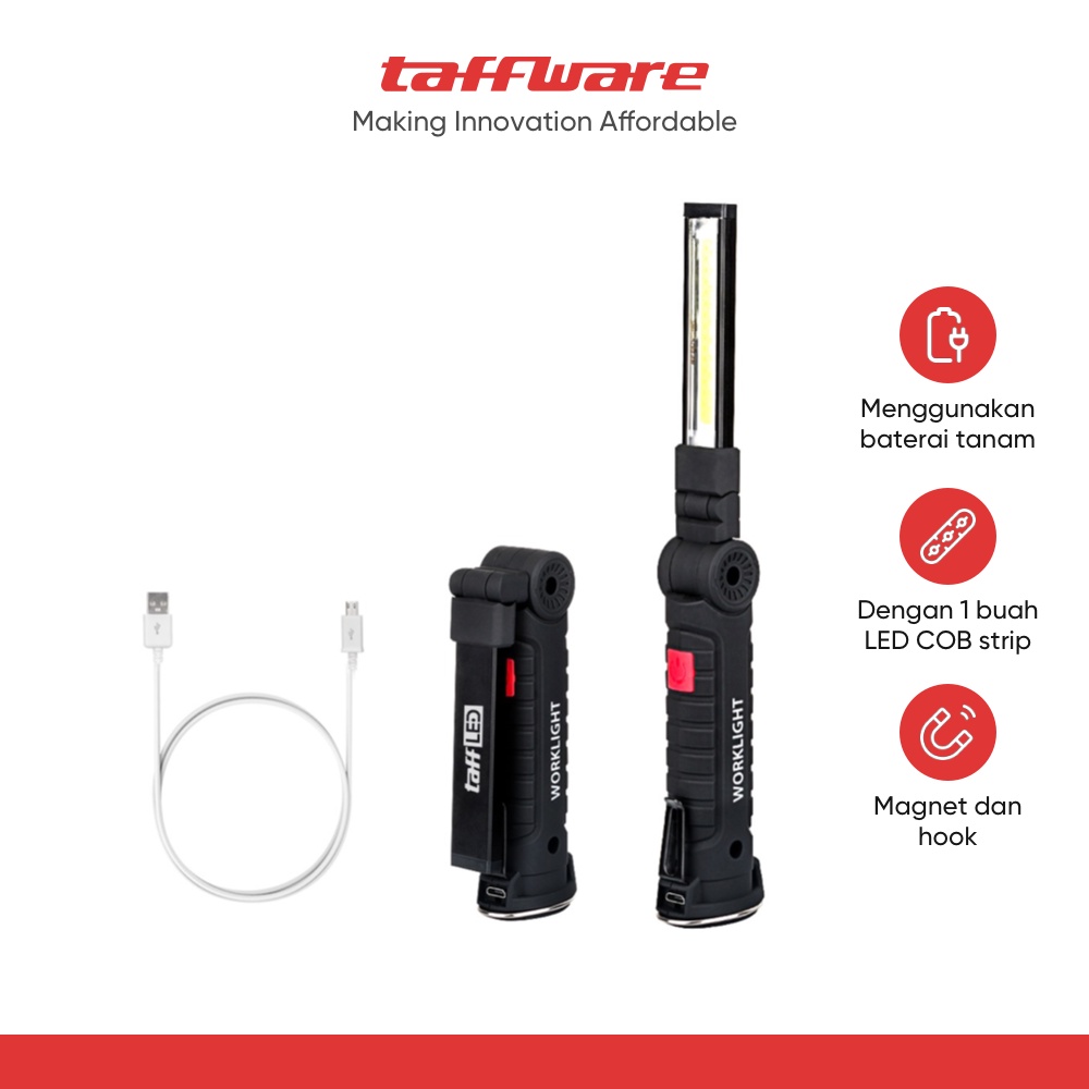 Jual TaffLED Worklight Senter COB Magnetic Flashlight LED 2000 Lumens ...