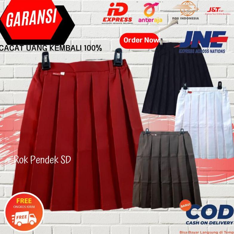 Jual Seragam Sekolah SD Rok Pendek SD Model Pliskit Warna Merah Coklat Hitam Putih | Shopee ...