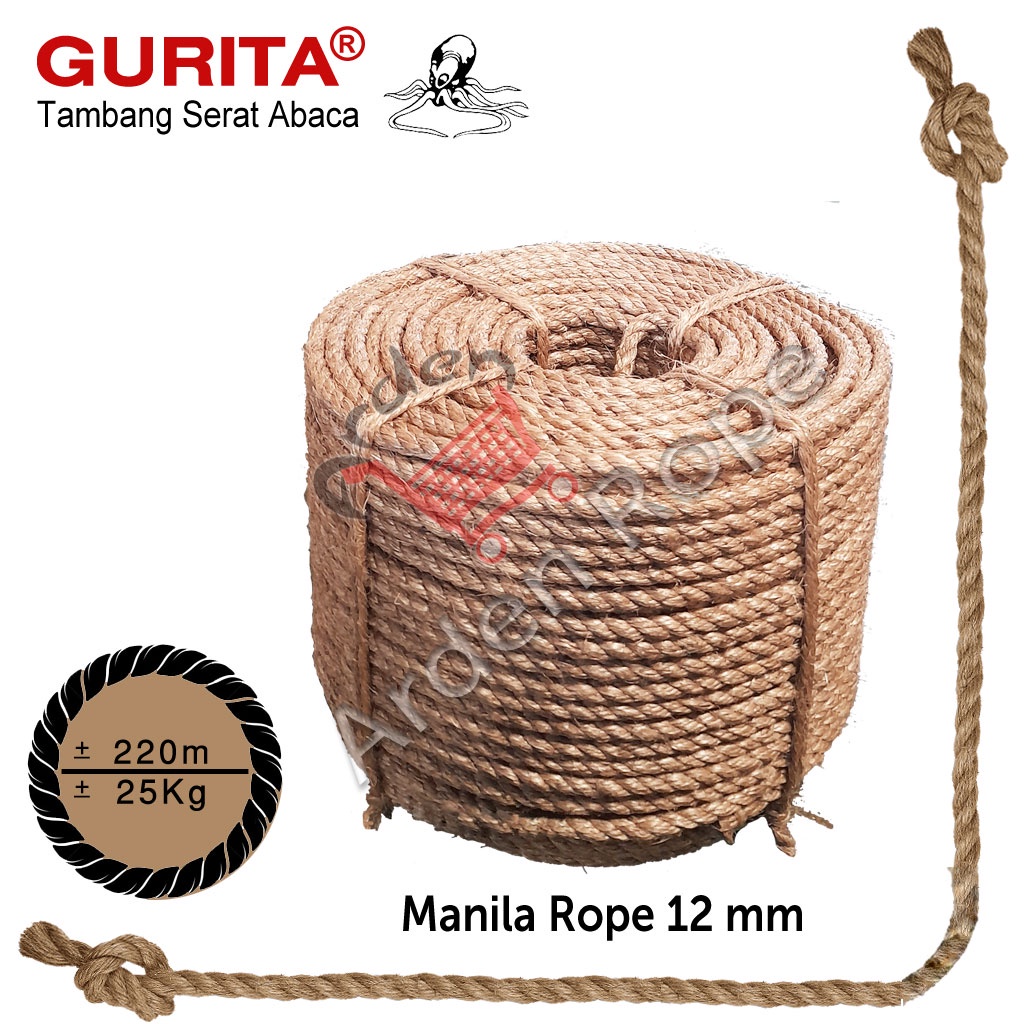 Jual Tali Manila - Tali Serat Abaka - Tambang Gurita - Gurita Rope 12 ...