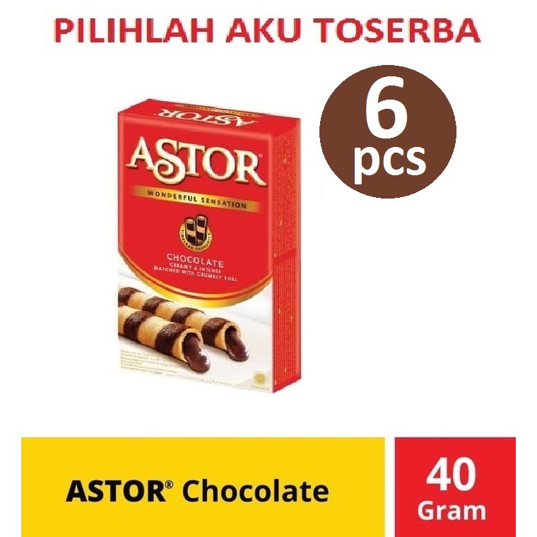 Jual ASTOR Coklat 40 gr / ASTOR Waferstick Coklat 40 gr (1 PAKET ISI 6 PCS ) | Shopee Indonesia