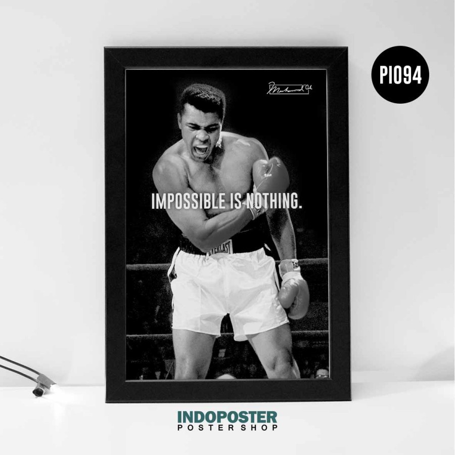 Jual Poster Muhammad Ali Impossible Is Nothing A3 45X30cm | Shopee ...