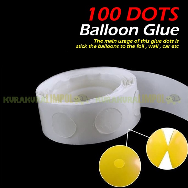 Jual 100Pcs Lem Balon Tempelan Balon Perekat Balon Glue Dot Balloons ...