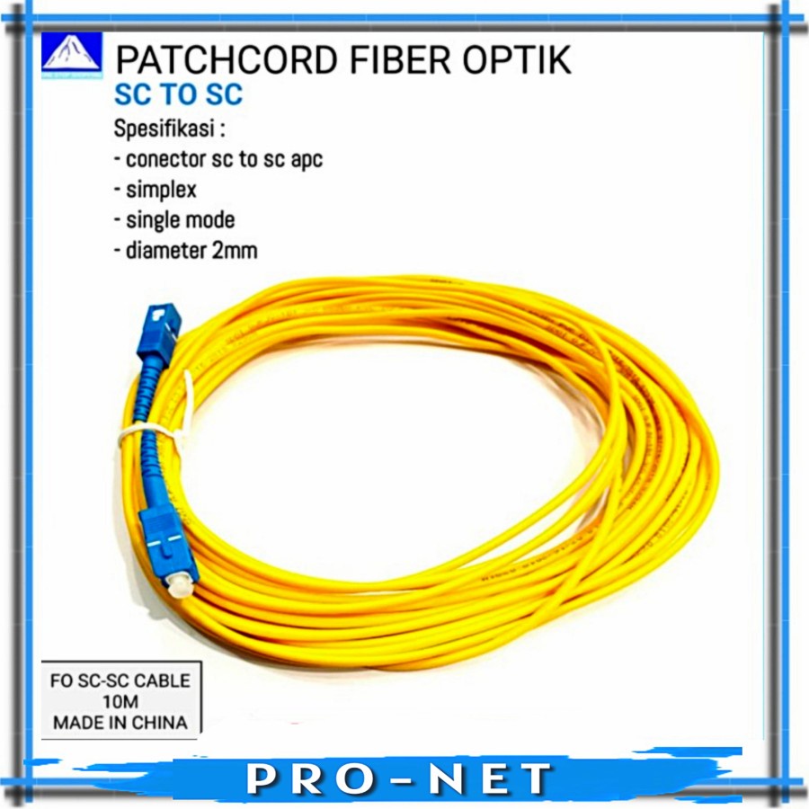 Jual Kabel Patchcord Fiber optik SC TO SC single mode 10M | Shopee ...