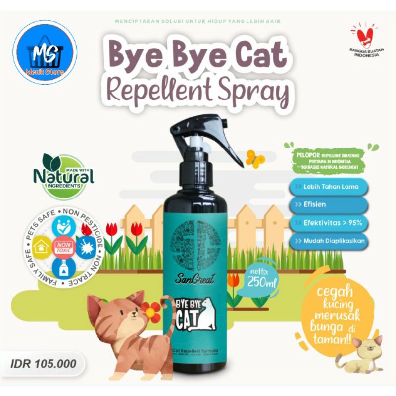 Jual Alat pengusir kucing Bye Bye Cat Spay 250ml cegah kucing buang ...