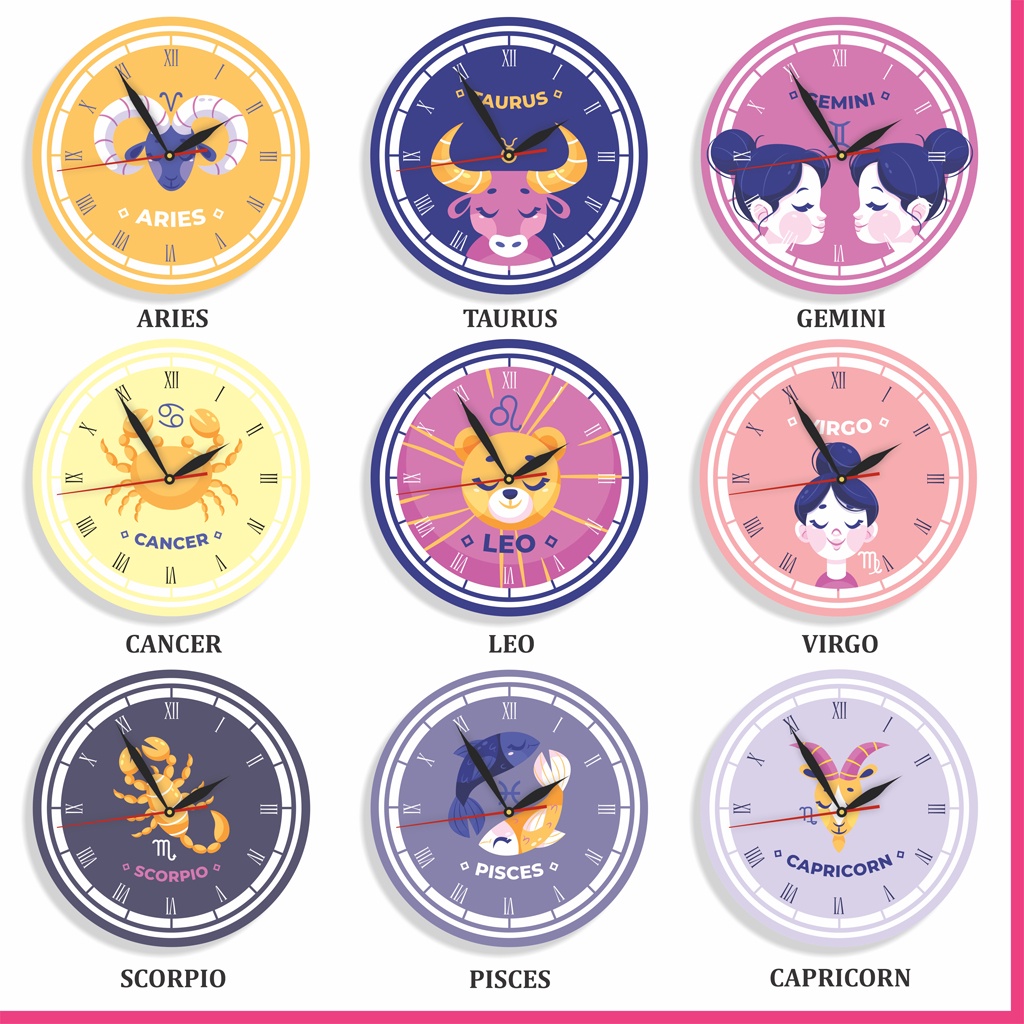 Jual Jam Dinding Unik Cute Zodiac Home Decor Kartun Zodiak Lucu Hiasan ...