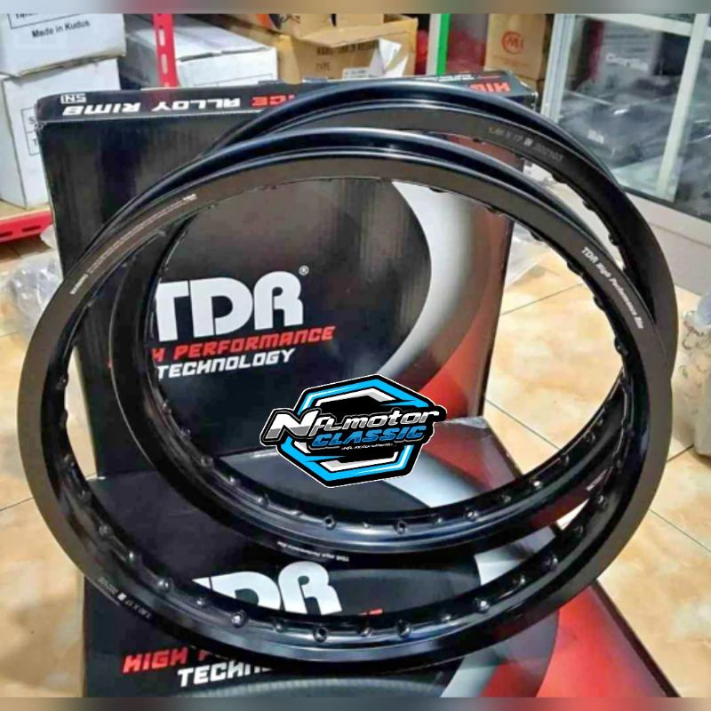 Jual Velg tdr w shape/kotak set 140/160 160/185 ring 17 black hitam ...