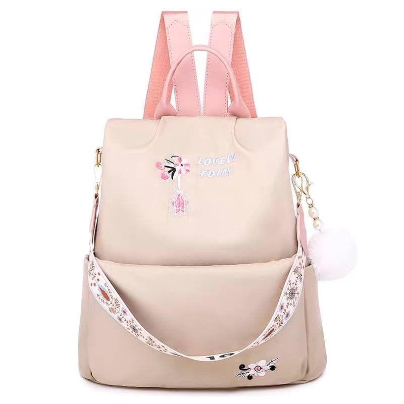 Jual TAS RANSEL LAPTOP WANITA MODERN MOTIF BUNGA GRATIS GANTUNGAN 00001 ...