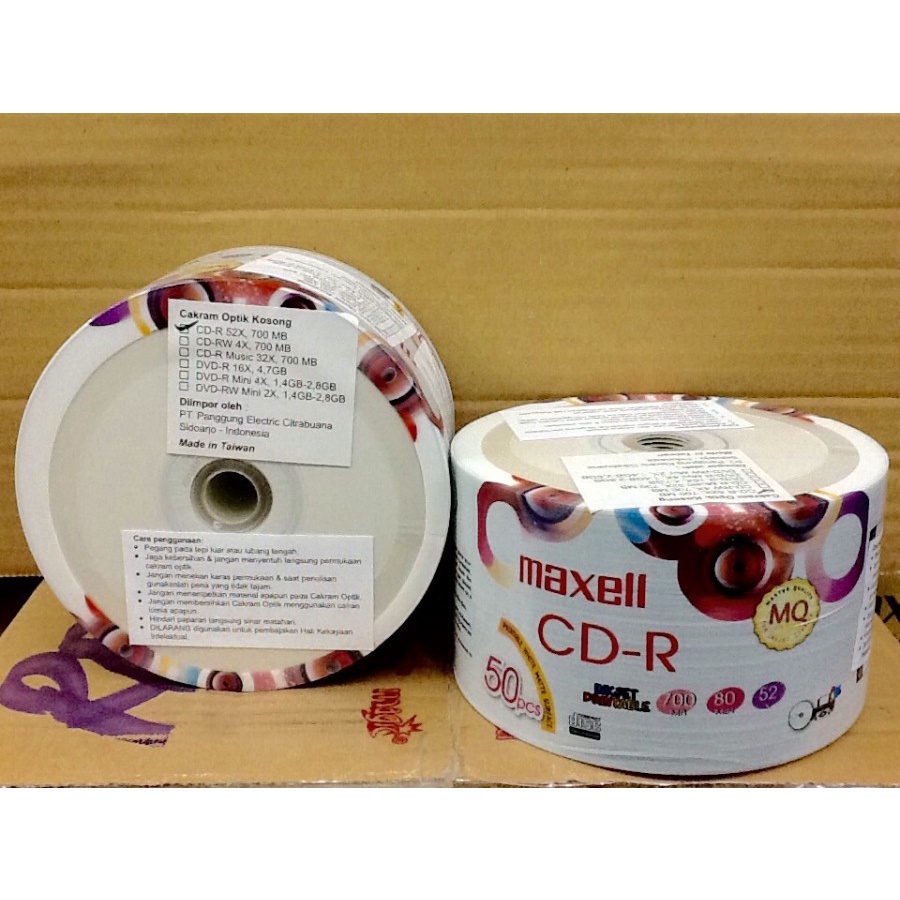 Jual CD-R Maxell Inkjet Printable White Surface 52X 700MB (50pcs) | Shopee Indonesia