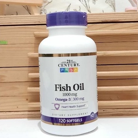 Jual 21st Century Fish Oil 1000mg Omega-3 300mg Fish Oil 120 softgels ...