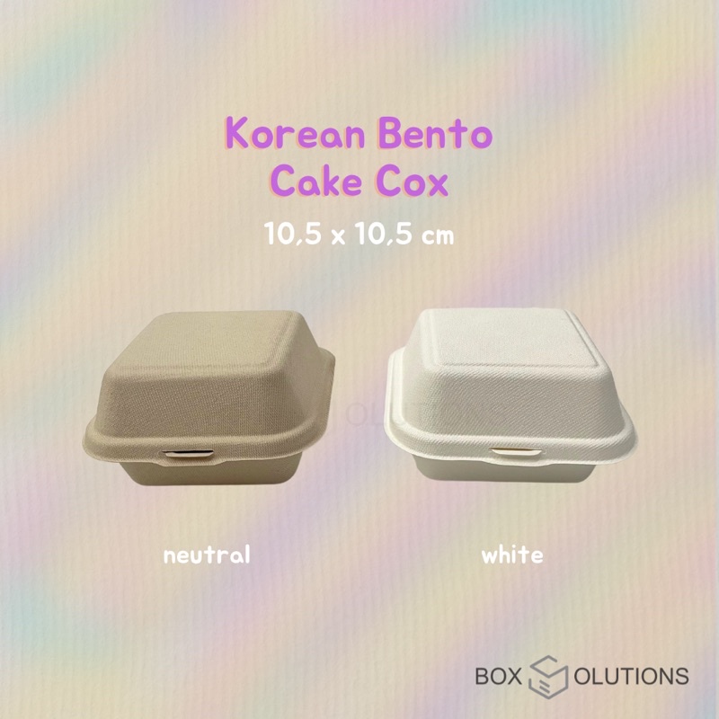 Jual [isi 10] korean bento cake bagasse burger box 6" 10,5 x 10,5 cm ...