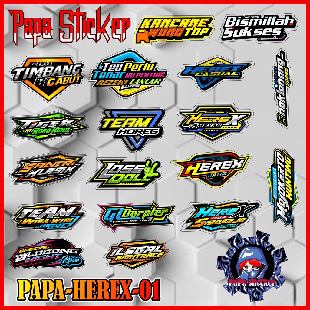 Jual STICKER PACK HEREX THAILOOK, HONDA GANK, RACERTEES, SSS, RCB ...