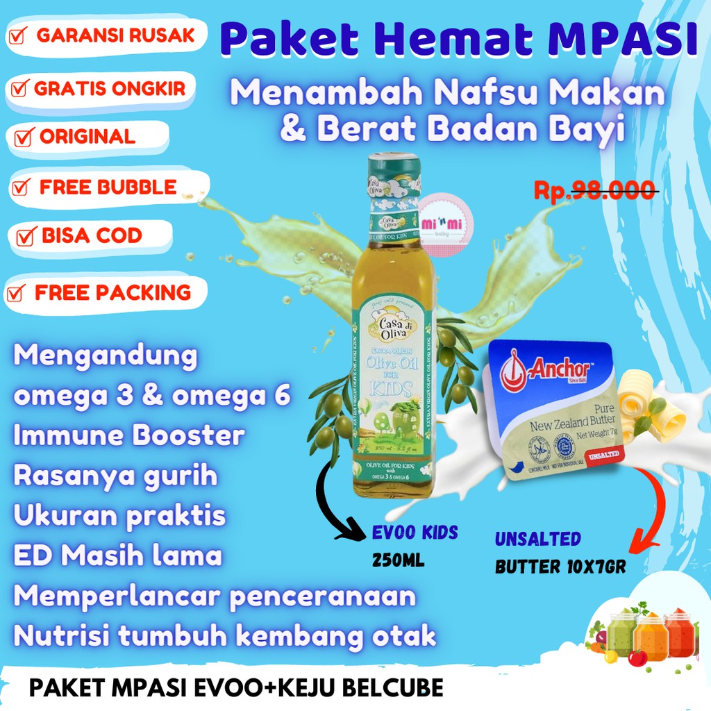 Jual Paket Mpasi bayi Evoo casa di olivia & unsalted butter anchor ...