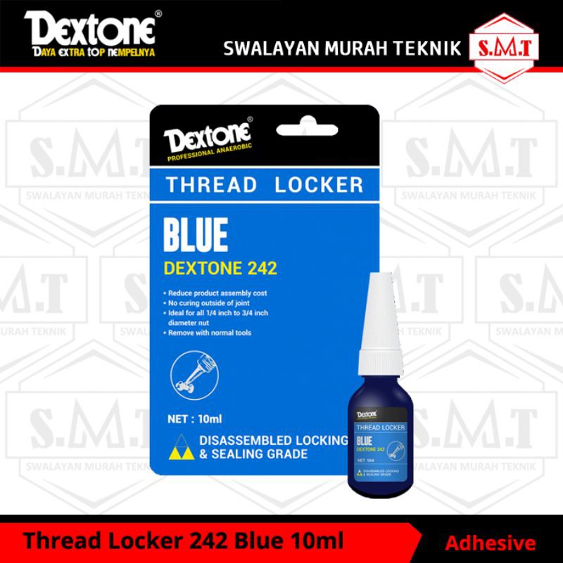 Jual Lem Thread Locker Dextone 242 biru Trimpot lem baut 10ML | Shopee ...