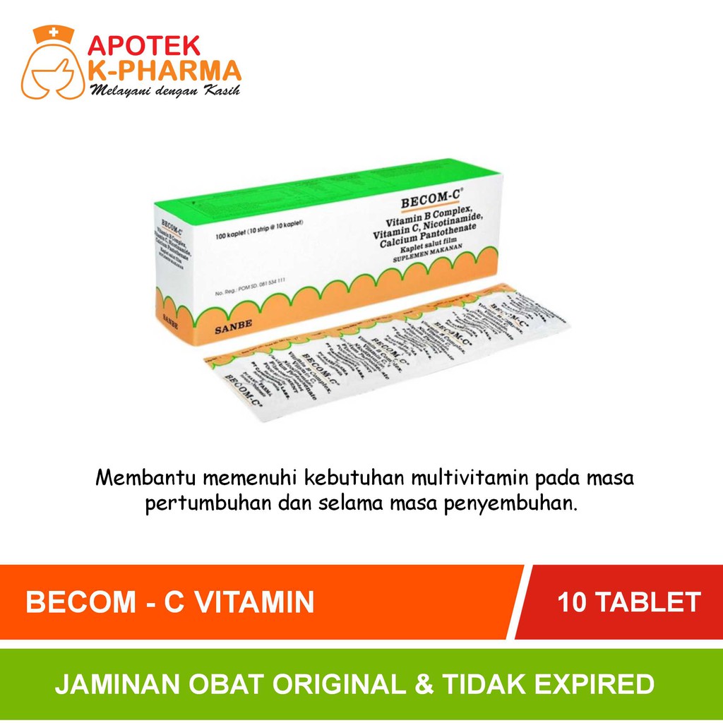 Jual Becom-C Vitamin Isi 10 Tablet Obat Original Sanbe | Shopee Indonesia