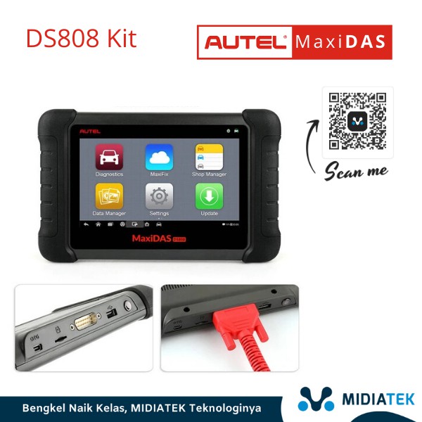 Jual Scanner Mobil Universal Profesional MaxiDas DS808 Kit + OBD1 Lama ...