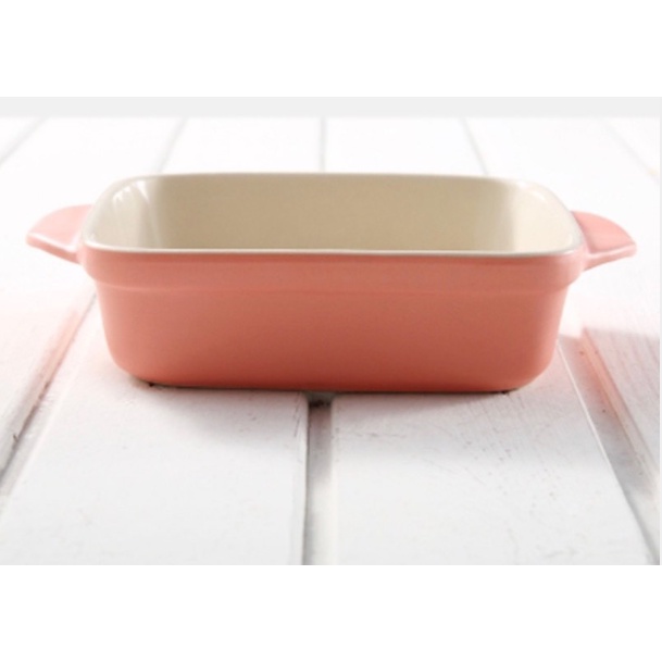 Jual PIRING BAKING PAN PERSEGI PANJANG BAHAN KERAMIK WARNA PINK ...
