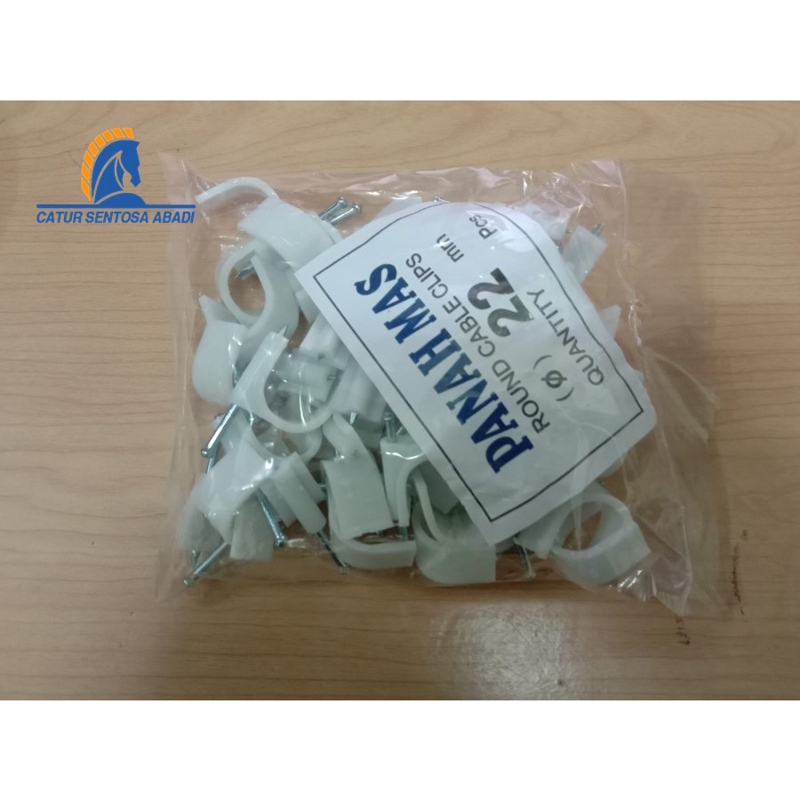 Jual Klem Pipa Pvc + Paku / Clamp Conduit Listrik Omega Putih 1/2" Inch ...