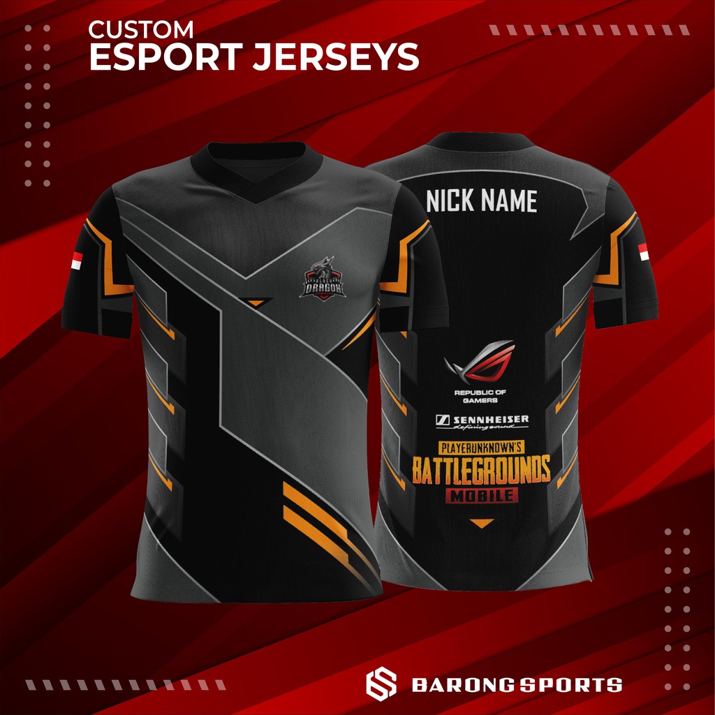 Jual Jersey Gaming Esport Custom Full Printing bisa pakai desain dan ...