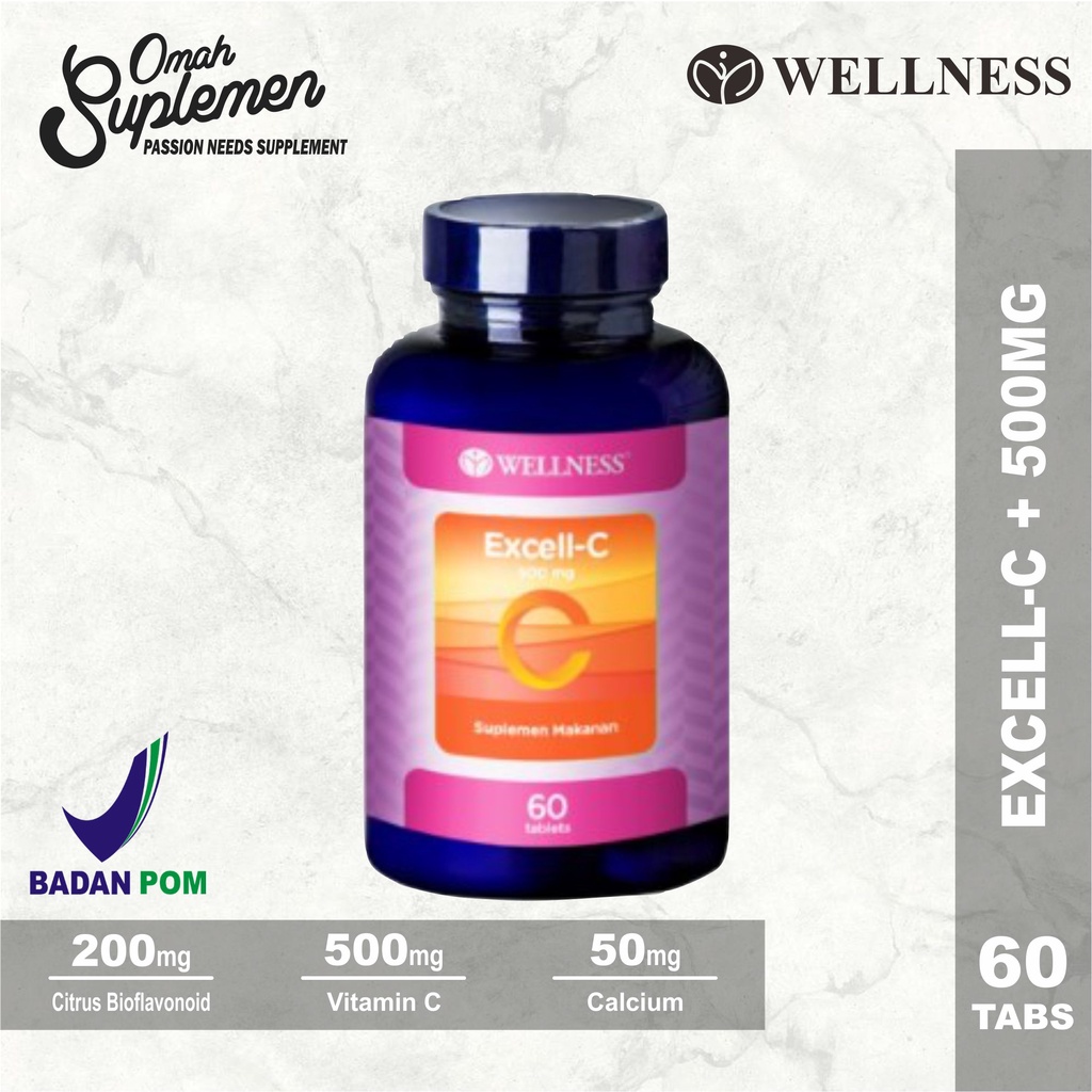 Jual Wellness Excell C 500mg 60 tablets Vitamin C 500 mg 60 tabs BPOM | Shopee Indonesia