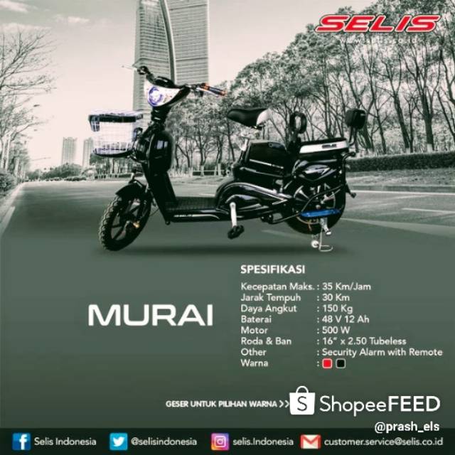 Jual Sepeda Listrik Selis Murai | Shopee Indonesia