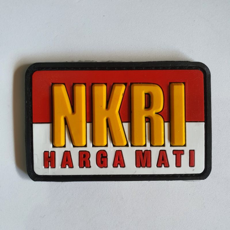 Jual patch rubber logo NKRI HARGA MATI dasar merah putih 3D timbul ...