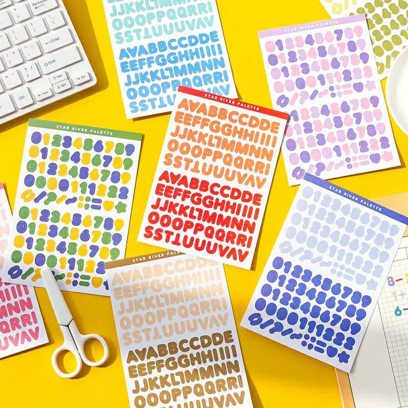 Jual Stiker Alphabet Huruf Polaroid deco dan Angka stiker huruf DIY ...