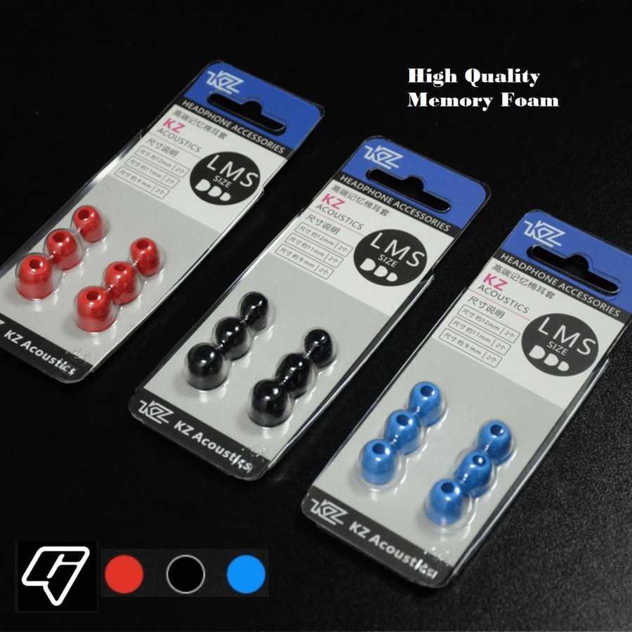 Jual KZ Original 3 Pair Black Noise Isolating Foam Eartips | Shopee ...