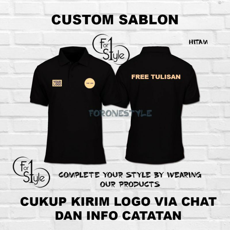 Jual T Shirt POLO CUSTOM SABLON/COSTUM SABLON pree Tulisan | Shopee ...