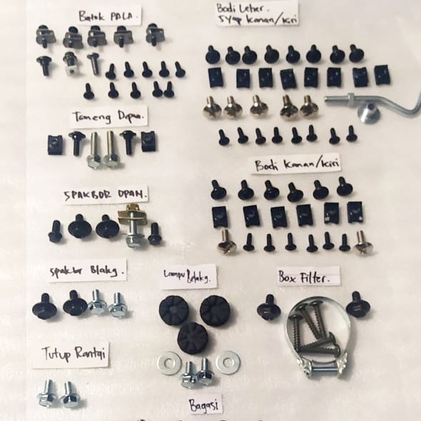 Jual baut lengkap full set motor karisma x dan tipe d full bodi ...