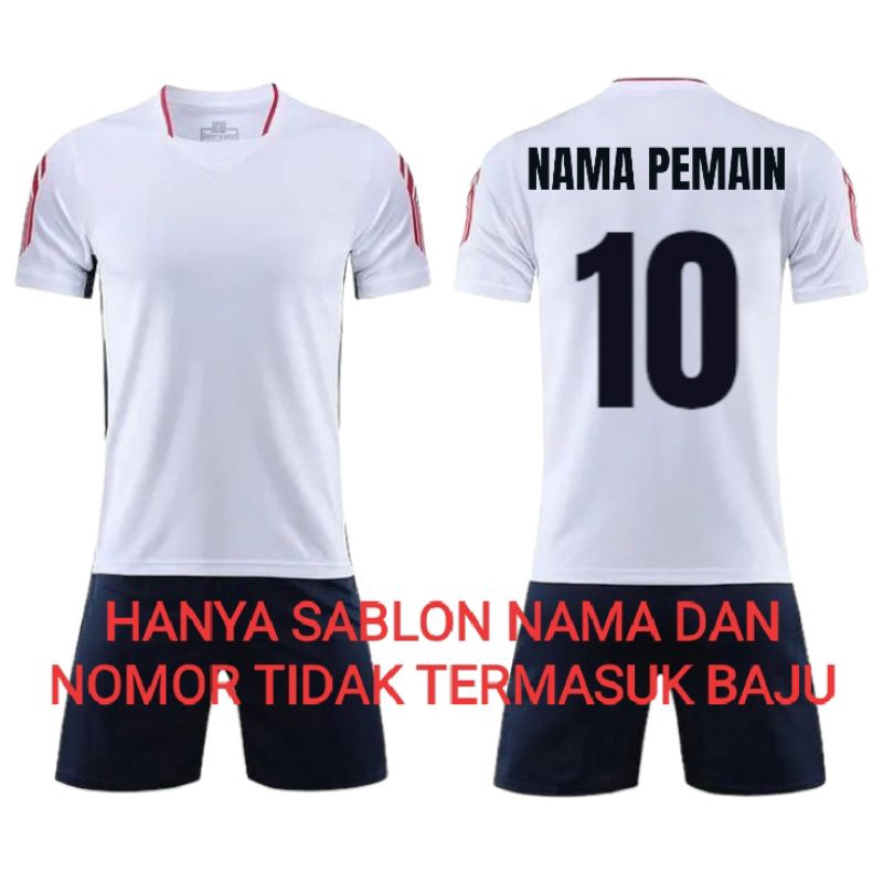 Jual Nameset Sablon nama dan nomor jersey sablon nameset polyflex ...