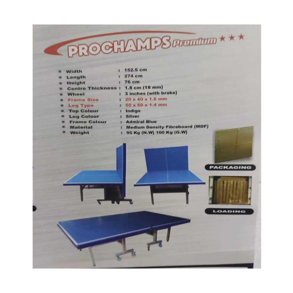 Jual PROCHAMPS PREMIUM 3 STAR MEJA PING PONG ORIGINAL | Shopee Indonesia