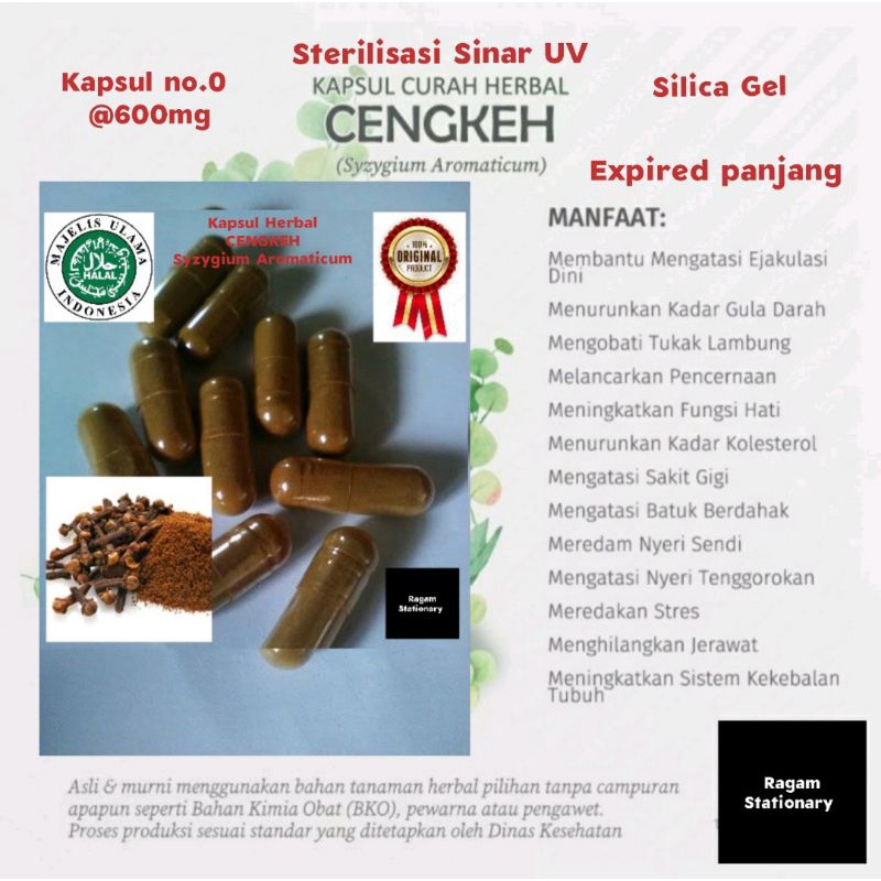 Jual Kapsul bubuk Cengkeh herbal jamu obat curah 100 butir | Shopee ...