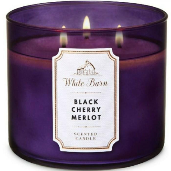 Jual Candle | Bath And Body Works Black Cherry Merlot 3 Wick Scented ...