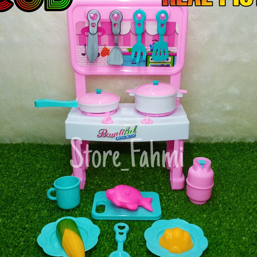Jual MAINAN KITCHEN TABLE BATERAI COOKING SET MAINAN MASAK MASAKAN ...