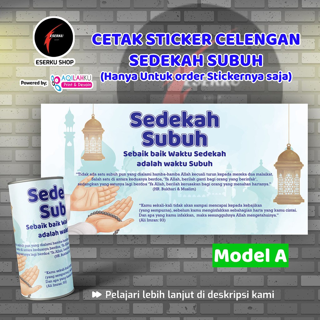 Jual CETAK STICKER CELENGAN SEDEKAH SUBUH (Hanya Untuk order Stickernya ...
