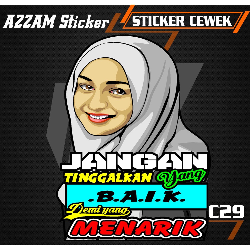 Jual Stiker Cewek vector JANGAN TINGGALKAN decal mobil TRUCK Sticker ...
