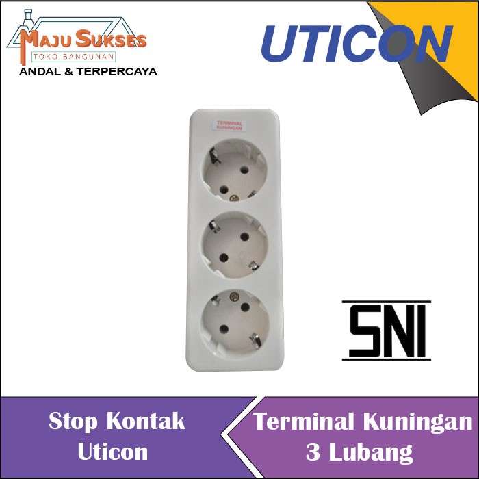 Jual STOP KONTAK UTICON 3 TIGA LUBANG STOPKONTAK SK 3 LB SOCKET OB OU ...