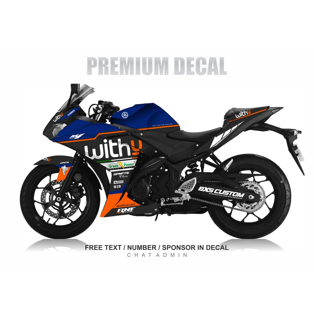 Jual STICKER DECAL YAMAHA R25 LIVERY MOTOGP WITH-U STICKER FULL BEBAS ...