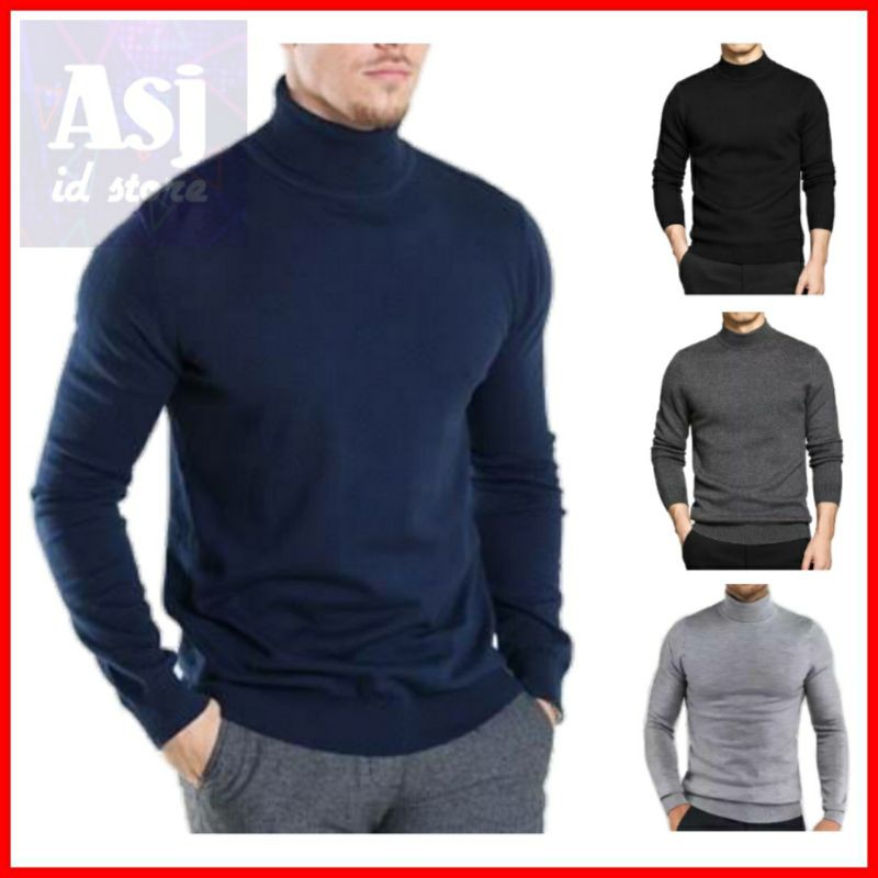 Jual KAOS KERAH TINGGI TURTLE NECK KOREA STYLE - Baju leher tinggi ...