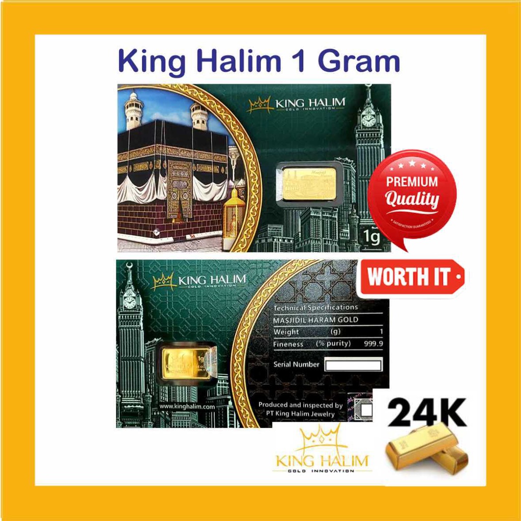Jual LM Emas Logam Mulia King Halim 1 gram Certieye edisi Kabah Islam ...