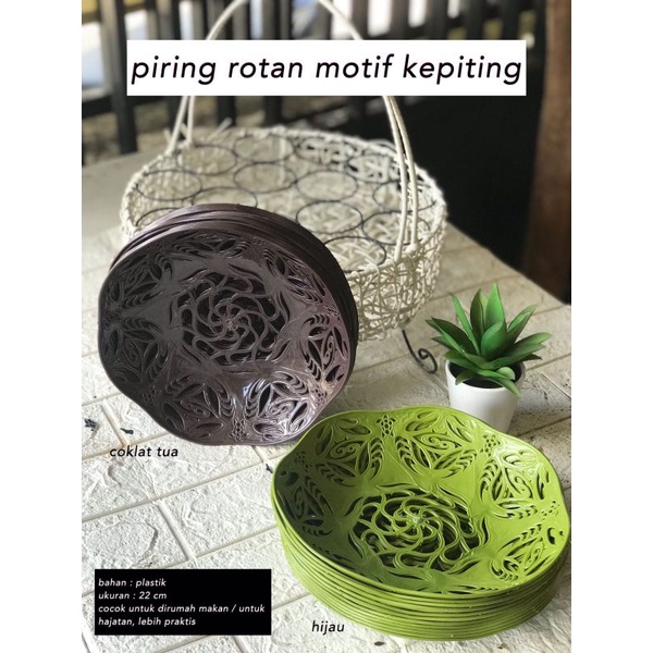 Jual PIRING ROTAN PLASTIK KEPITING ISI 12 PCS | Shopee Indonesia