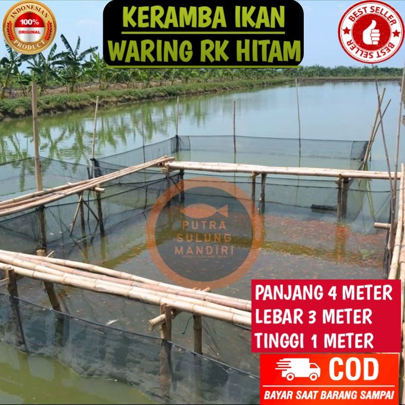 Jual K431 Jaring Keramba ikan 4x3x1 siap pakai plus tali pengikat ...