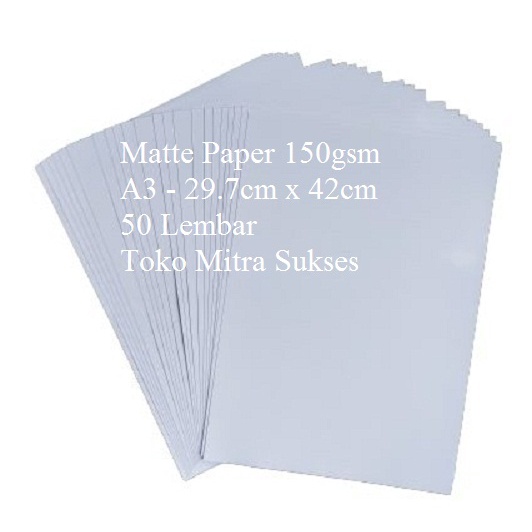 Jual A3 Kertas Matte Paper 150gram A3 isi 50 Lembar | Shopee Indonesia