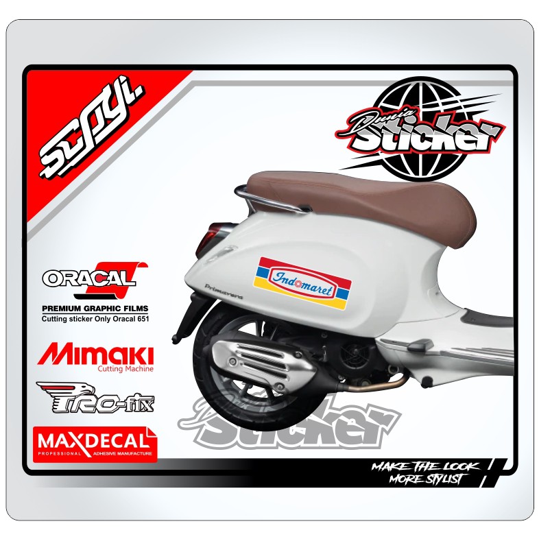 Jual Sticker Printing Cutting Vespa / Scoopy Indomaret Logo SP VSP ...