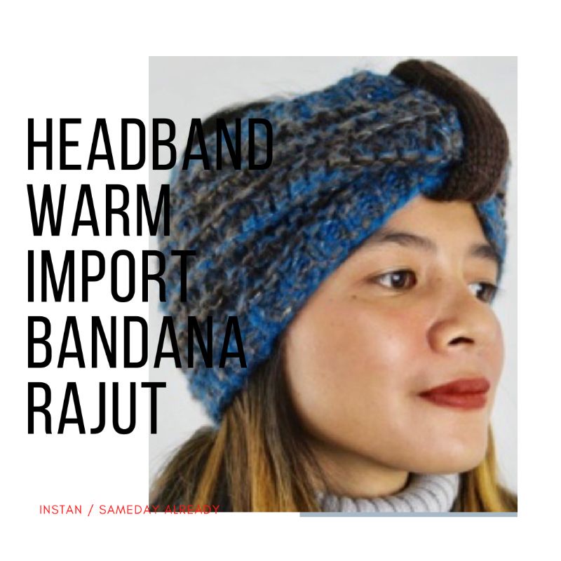 Jual IMPORT Bando Korea Headband Bandana Rajut Wool Winter Musim Dingin ...