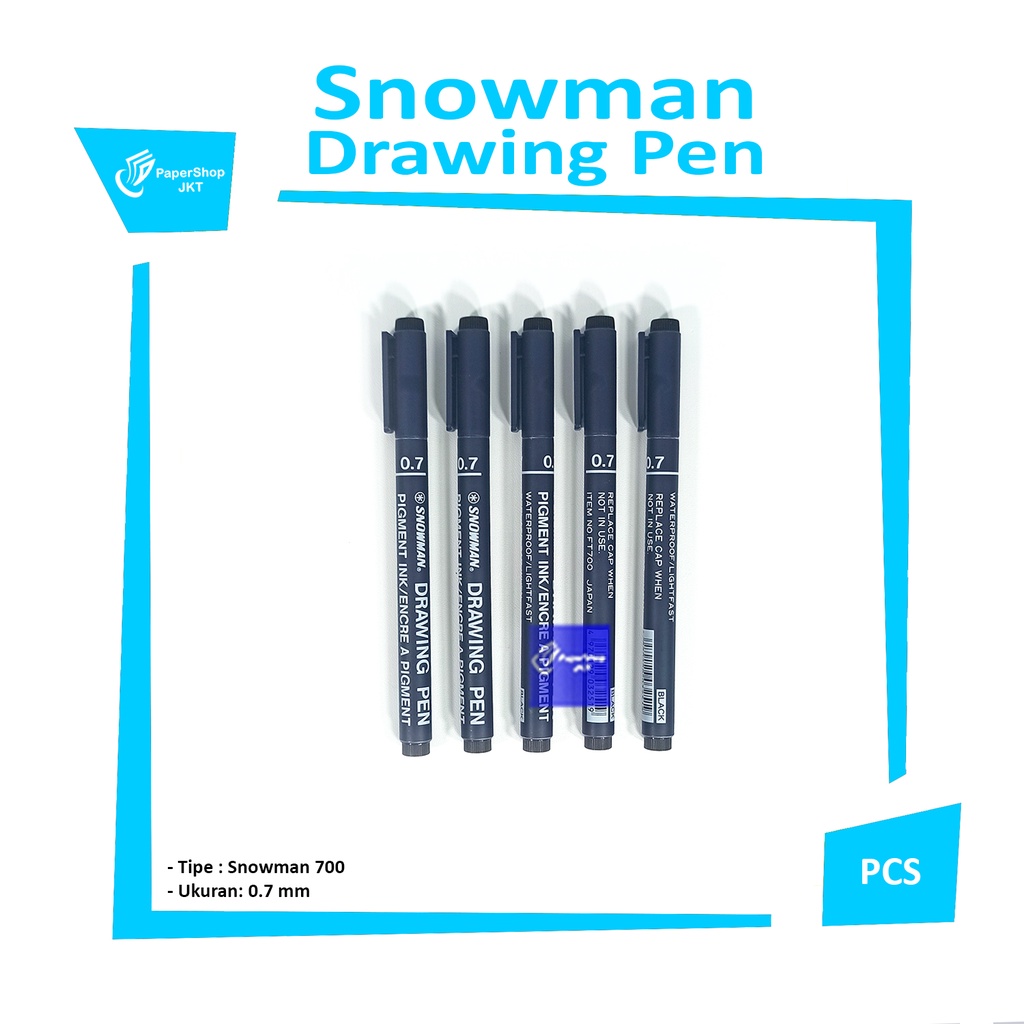Jual SNOWMAN Drawing Pen 700 Hitam All Varian Ukuran - Pcs | Shopee ...
